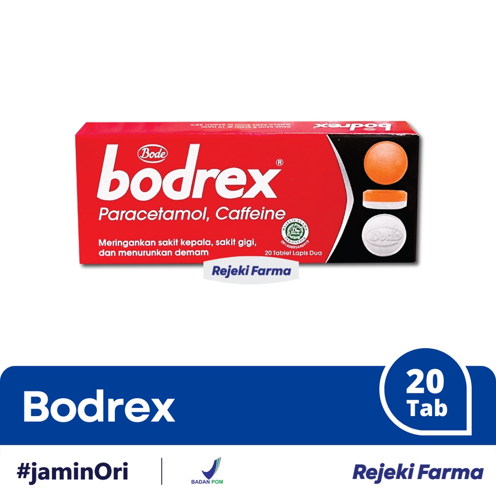 Jual Bodrex 1 box isi 20 Tablet Paracetamol , caffeine - bodrek bodreks ...