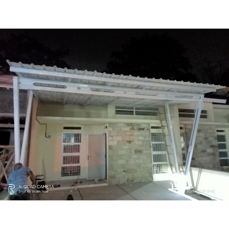 Jual kanopi baja ringan atap alderon RS+cet putih | Shopee Indonesia