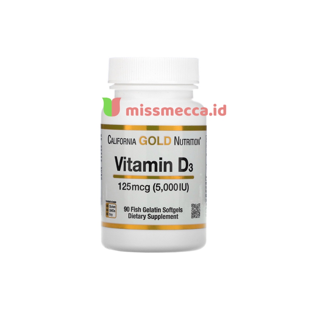 Jual CALIFORNIA GOLD NUTRITION VITAMIN D3 125 MCG 5000 IU 90 FISH ...