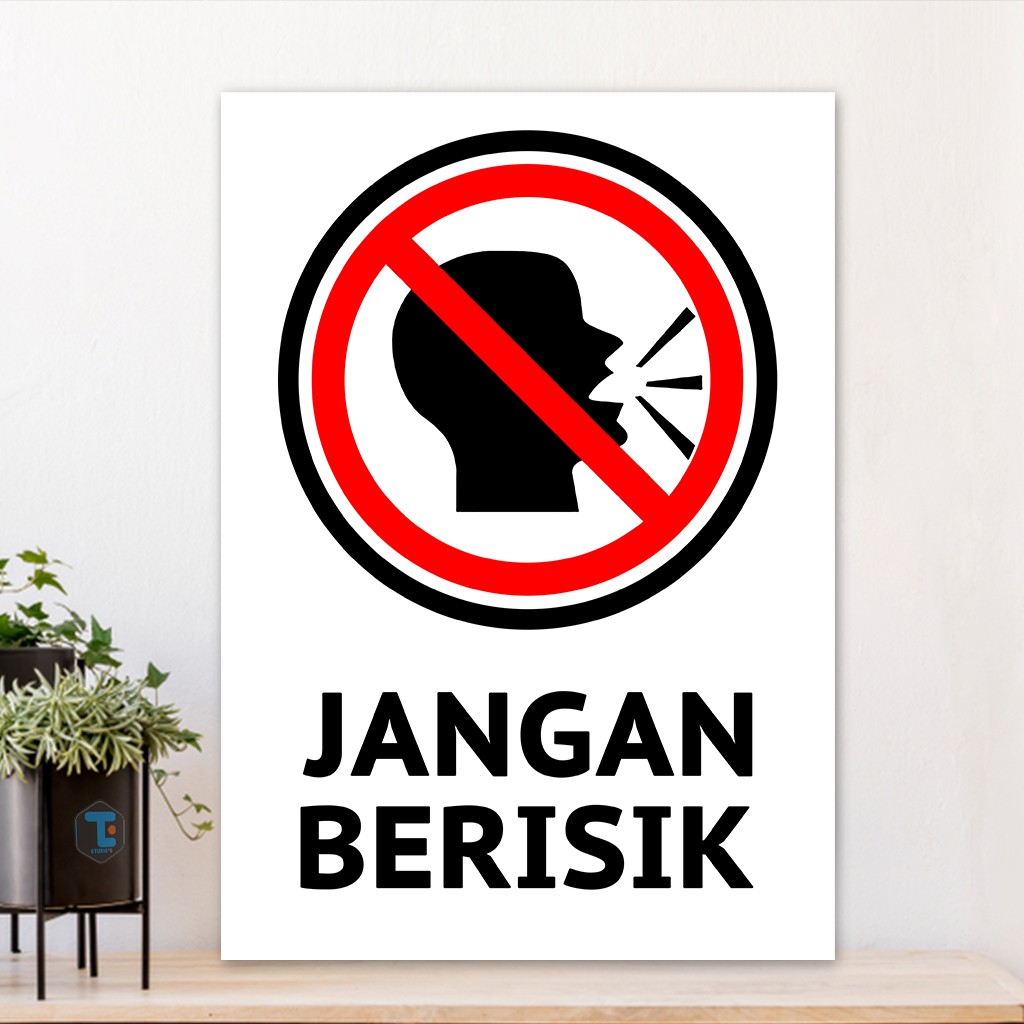 Jual Poster Sign Dilarang Berisik Hiasan Dinding Wall Decor Tanda ...