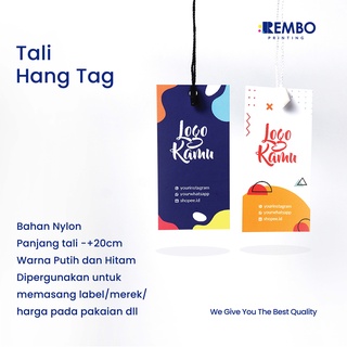 Jual Tali Hangtag Tali Handtag Merk Hitam dan Putih Premium Loop Pin ...