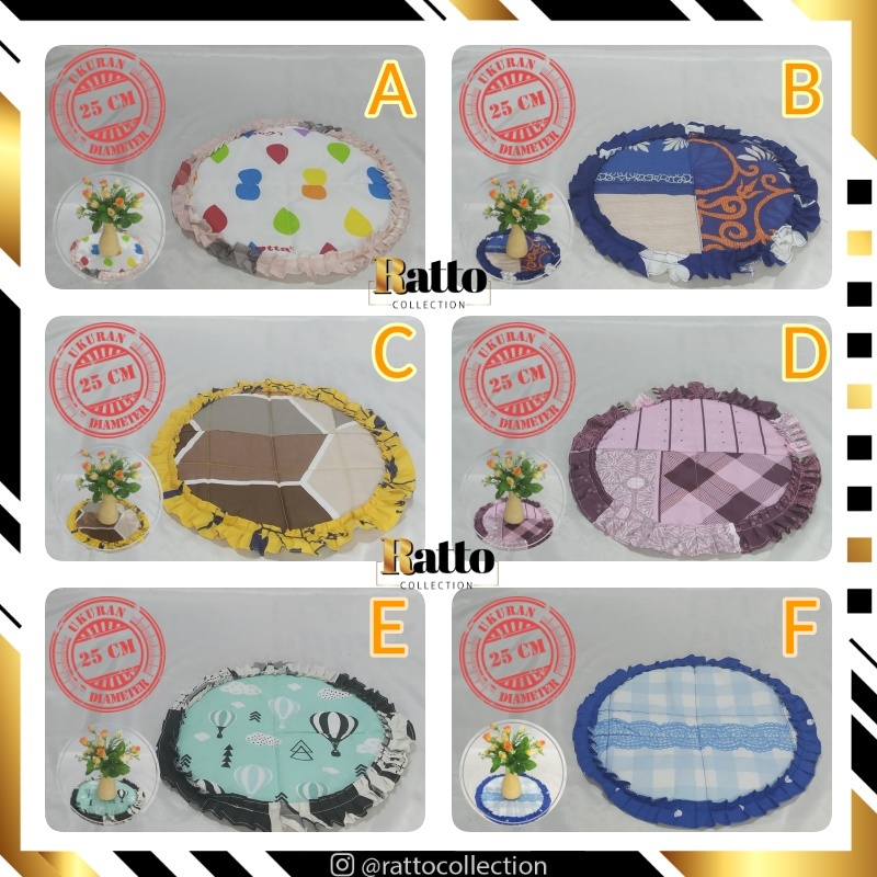 Jual Taplak / Alas Kain Bundar Serba Guna Motif Warna Warni Diameter 25 ...