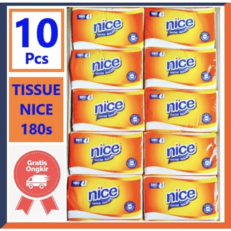 Jual PROMO!!! TISSUE NICE 10 PCS 180 SHEET 2 PLY | Shopee Indonesia