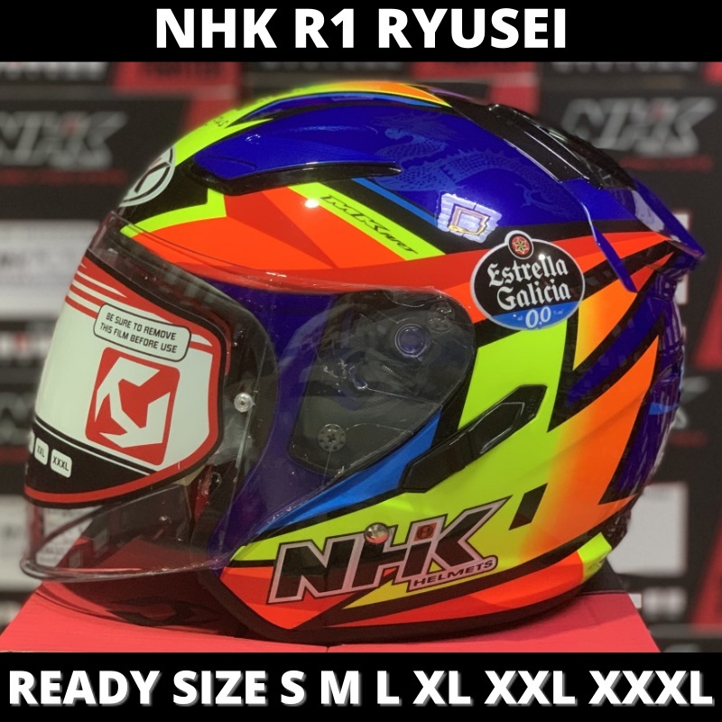 Jual Helm NHK R1 Ryusei Limited Edition Double Visor Half Face | Shopee Indonesia