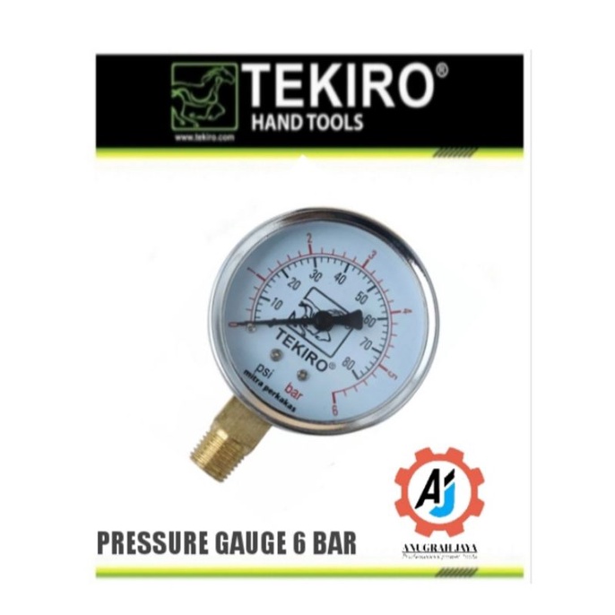 Jual Alat ukur tekanan angin kompressor 6 bar - pressure gauge 6 bar ...