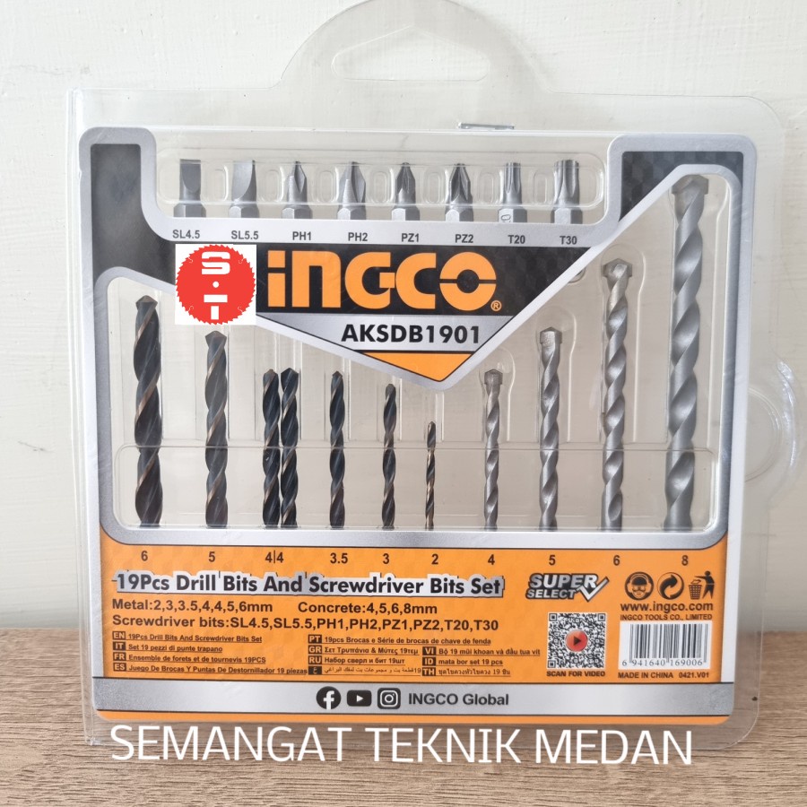 Jual 19pcs AKSDB1901 MATA BOR BESI METAL BETON OBENG SCREW SEKRUP SET ...