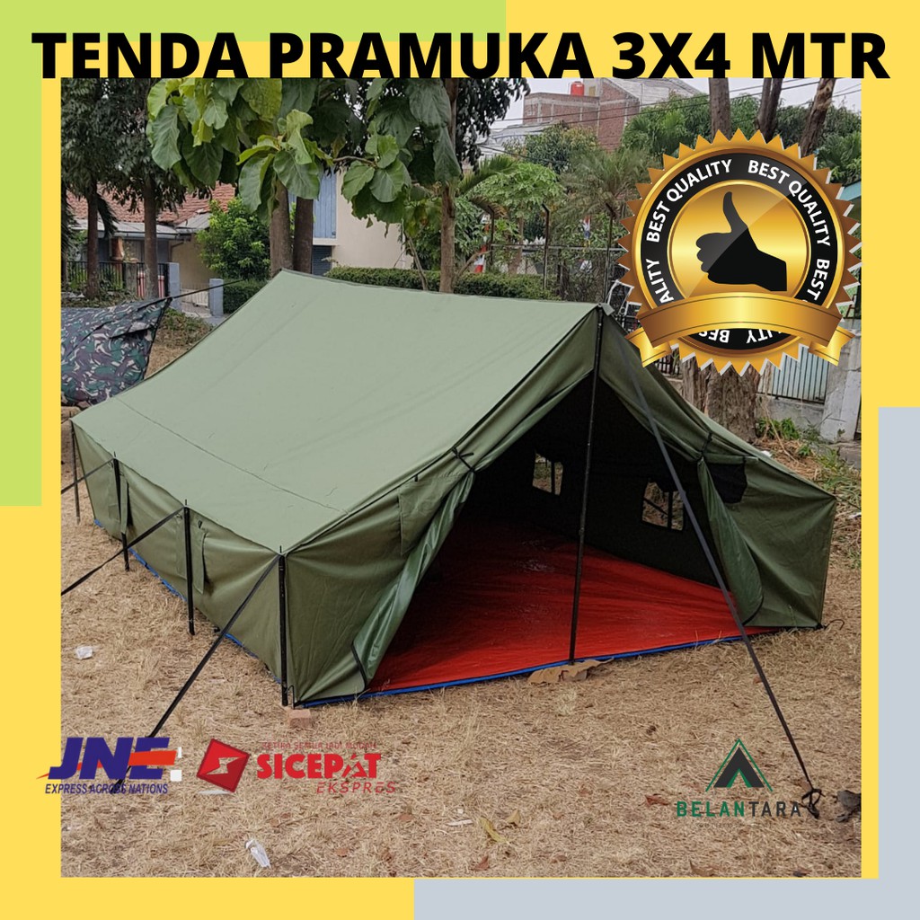 Jual Tenda pramuka 3x4 meter kapasitas 10 12 15 orang bahan d300 ...