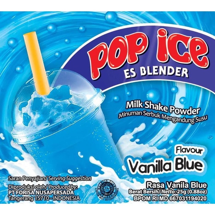 Jual POP ICE Es Blender Sachet Minuman Serbuk Susu 23gr Rasa Vanilla ...