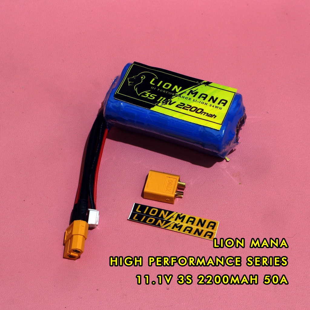 Jual baterai rc Lion Mana liion li-ion 3s 11,1v 2200mah 50A alternatif ...