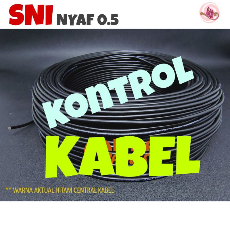 Jual kabel kontrol nyaf 0.5 serabut hitam sni plc panel mesin kontaktor ...