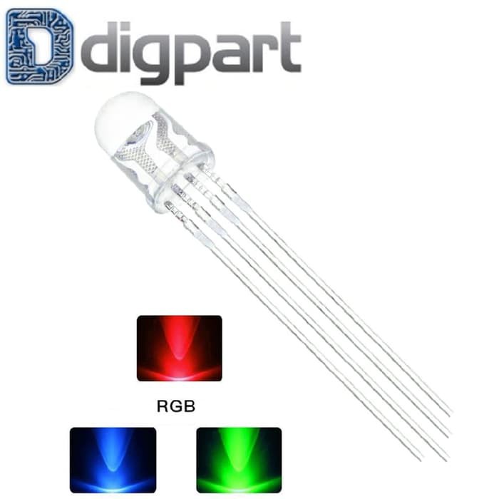 Jual LED RGB 5mm Common Anode Anoda 4pin Tricolor 3 Warna | Shopee ...