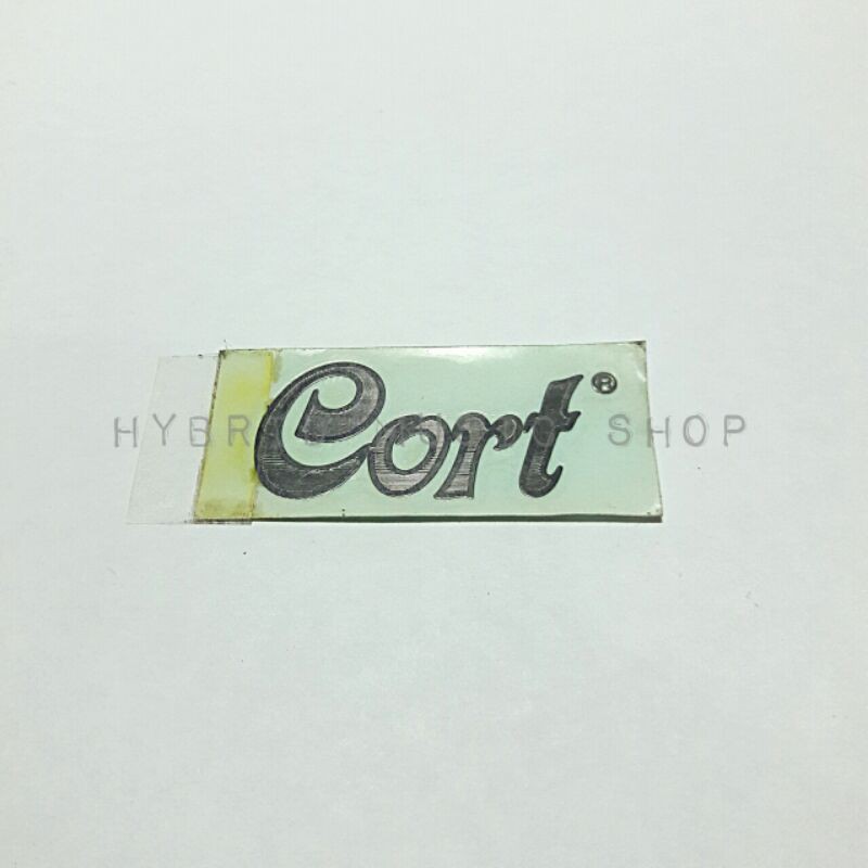 Jual Decal Headstock Cutting Sticker Cort Gitar dan Bass silver krom ...