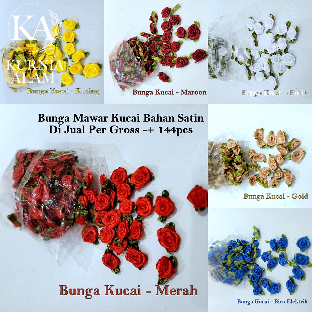 Jual Bunga Mawar Kucai Bahan Satin Di Jual Per Bungkus atau Per Gross ...