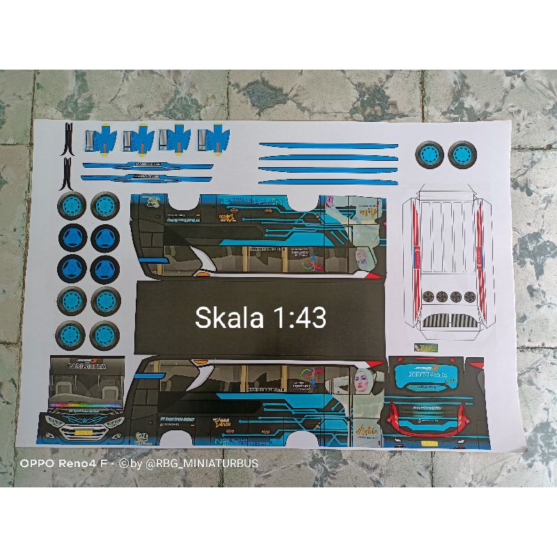Jual Lembaran Pola PaperCraft Bus Medium PO Vydel Trans Holiday JB3+MDD ...
