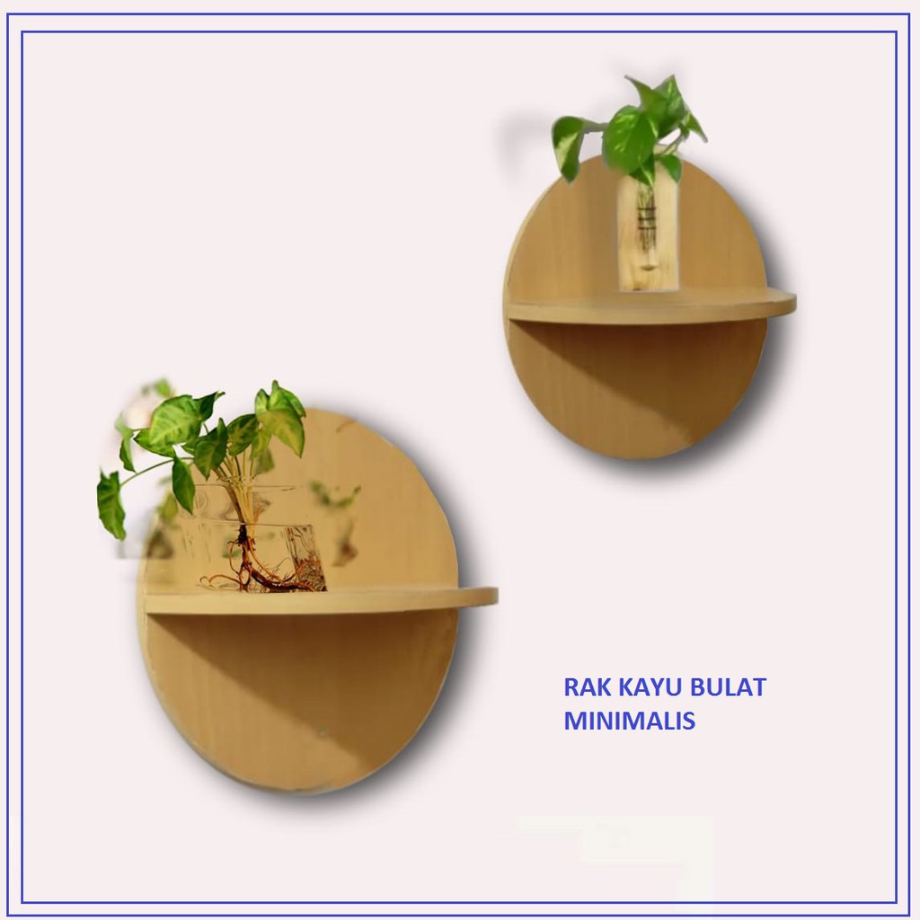 Jual Rak kayu bulat nempel dinding minimalis harga satuan unit ...