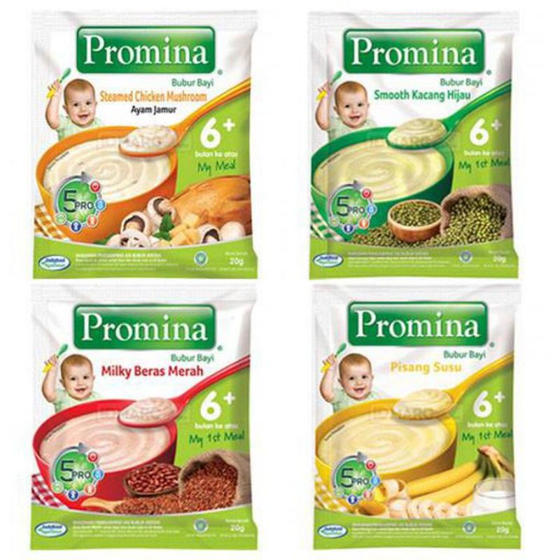 Jual PROMINA BUBUR BAYI 6+ SACHET 20 GR X 1PCS 8+ SACHET 25 GR | Shopee ...