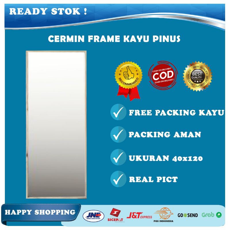 Jual Cermin Frame Kayu Pinus uk 40x120 | Shopee Indonesia