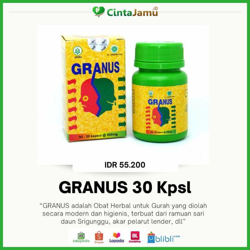 Jual GRANUS herbal gurah sinusitis - herbal asma sesak napas / paru ...