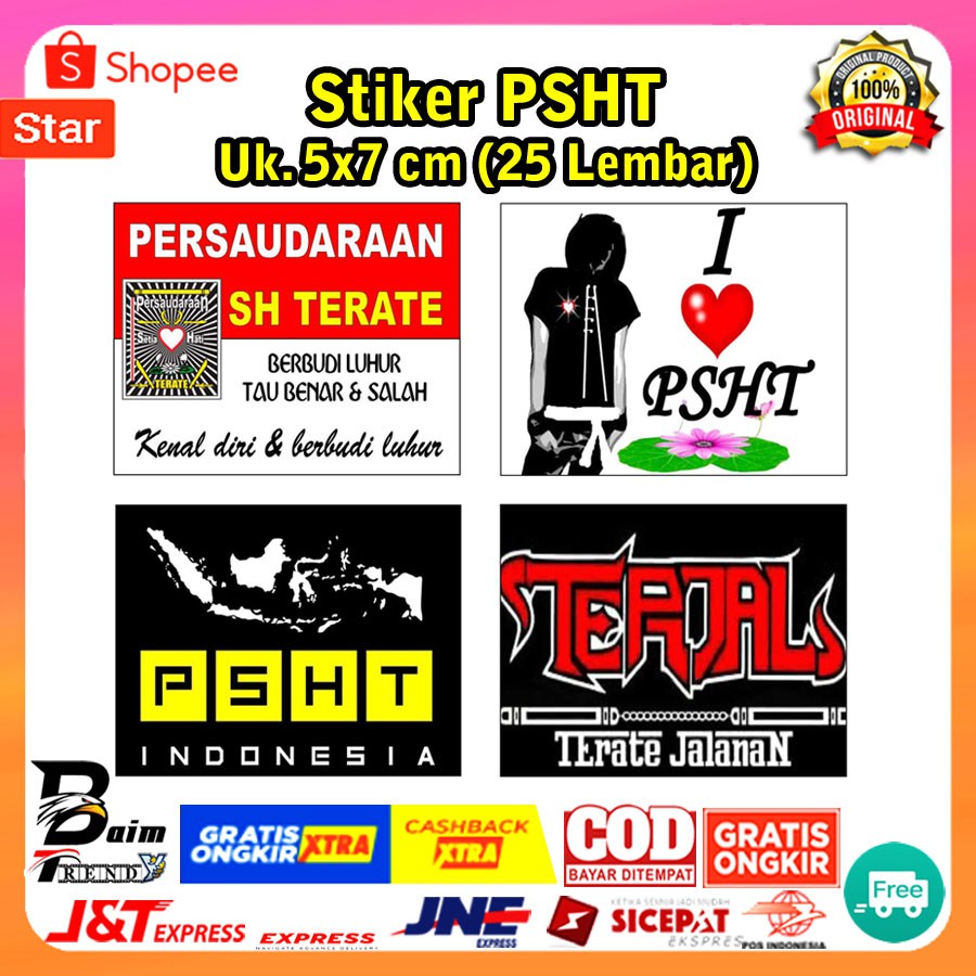 Jual Stiker Pencak Silat I Love PSHT Indonesia Terjal Terate Jalanan Pendekar Srikandi SH Terate ...