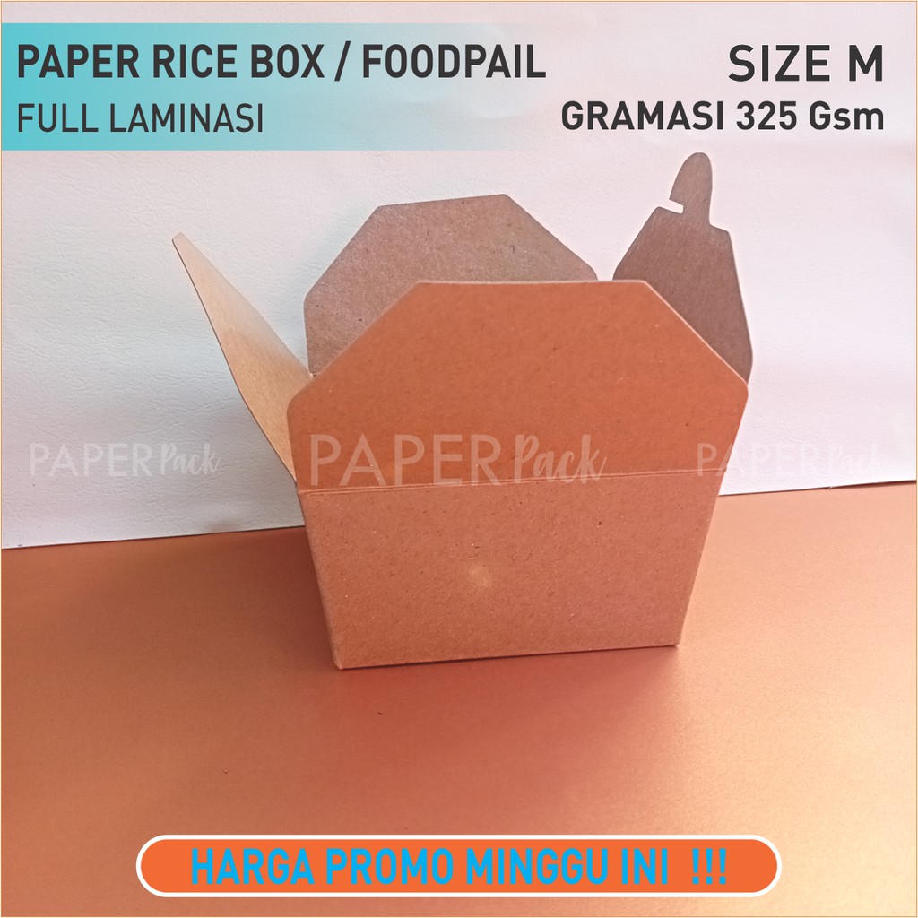 Jual FOOD PAIL M/PAPER RICE BOX SEDANG/RICEBOWL/DUS MAKANAN/DUS NASI ...