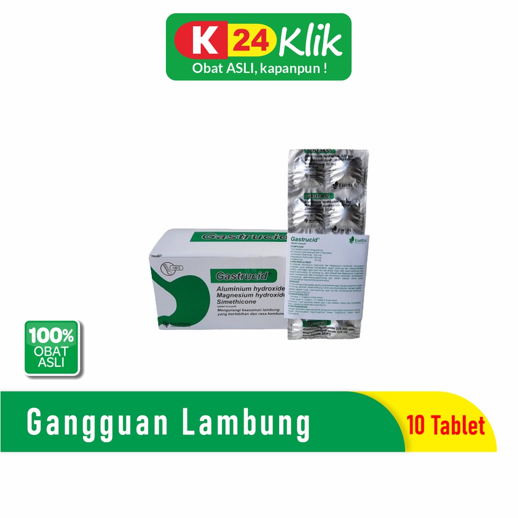 Jual Gastrucid Tablet / Obat Maag (1 Strip isi 10 Tablet) | Shopee ...