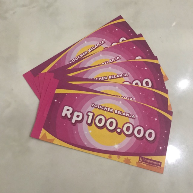 Jual Voucher hypermart murah pecahan 100.000 (5 lembar) | Shopee Indonesia