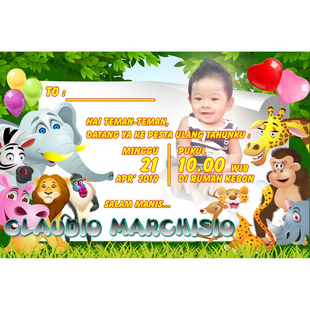 Jual Undangan Ultah Anak Custom Free Desain | Shopee Indonesia