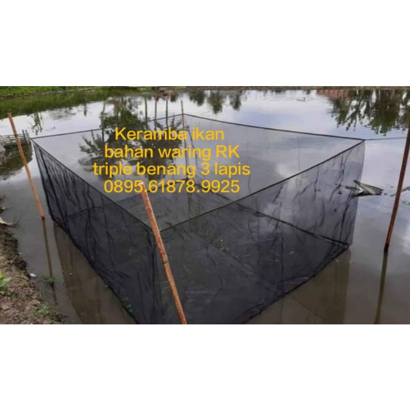 Jual keramba waring ikan 4m x 6m x 1.7m kerambah jaring apung kolam ...
