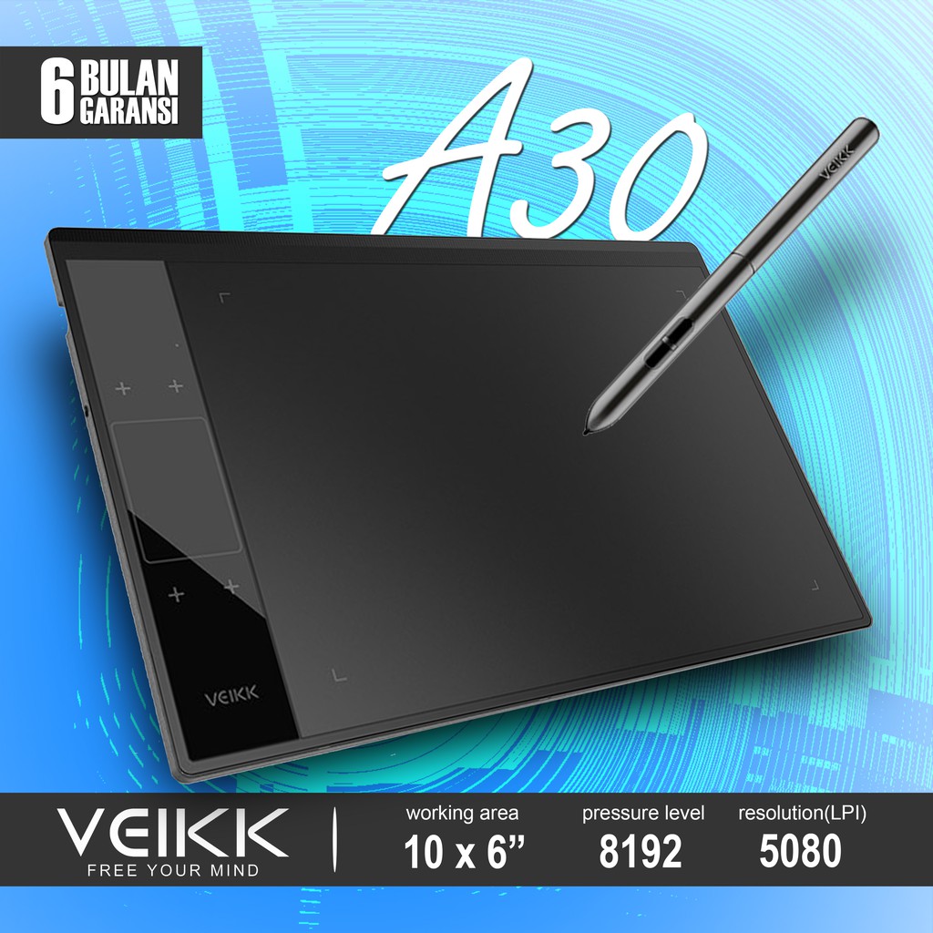 Veikk A30 Digital Graphic Drawing Pen Tablet 10x6inch High Sensitivity ...