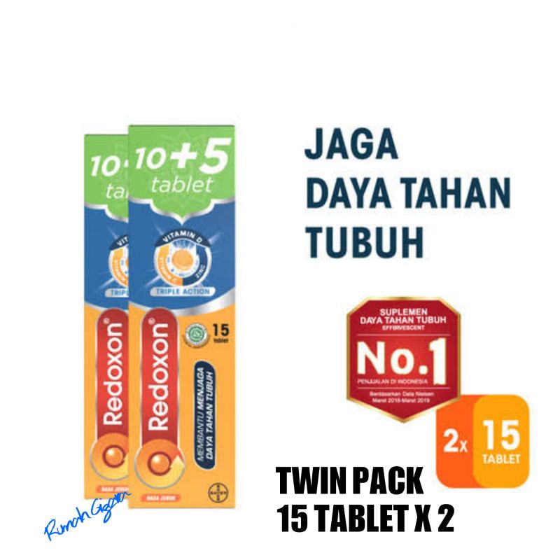 Jual Redoxon Vitamin C Triple Action Isi 10 atau 15 Tablet III TWIN ...