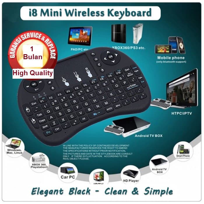 Jual Rechargeable Mini Wireless Keyboard For Android Tv Box +Lithium ...
