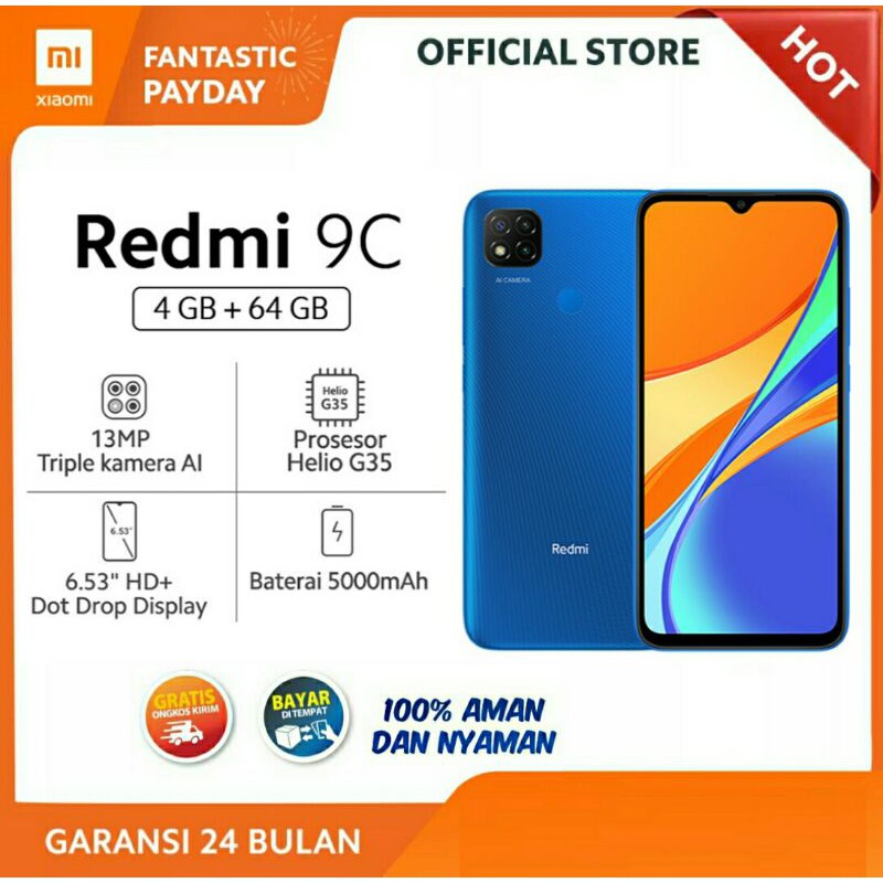Xiaomi Redmi 9C Ram 4Gb/64Gb Garansi Resmi 24 Bulan | Shopee Indonesia