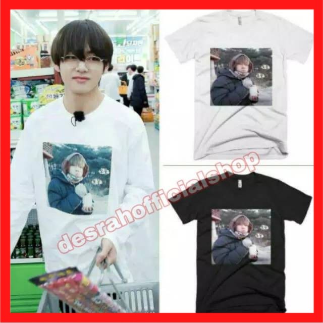 Jual BAJU KAOS DISTRO PREMIUM KEREN MOTIF bts RUNNING taehyung foto ...
