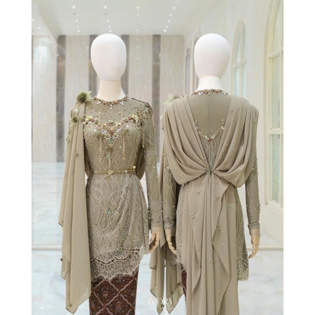 Jual Kebaya IVORY - New referensi kebaya - jahit butik- dress pesta ...
