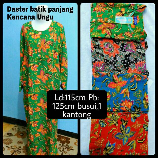 Daster batik muslim panjang daster KU Kencana Ungu berkualitas | Shopee ...