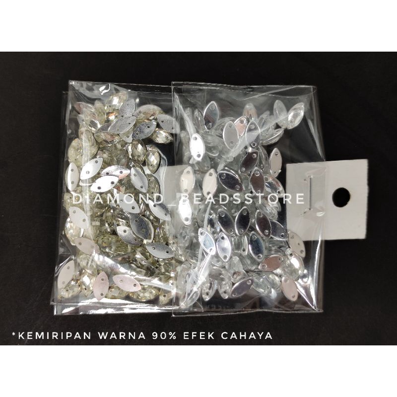 Jual Permata jahit sampan | sampan mini 3x8mm 100bj | Shopee Indonesia