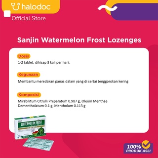 Jual Sanjin Watermelon Frost Lozenges 12 Tablet | Shopee Indonesia