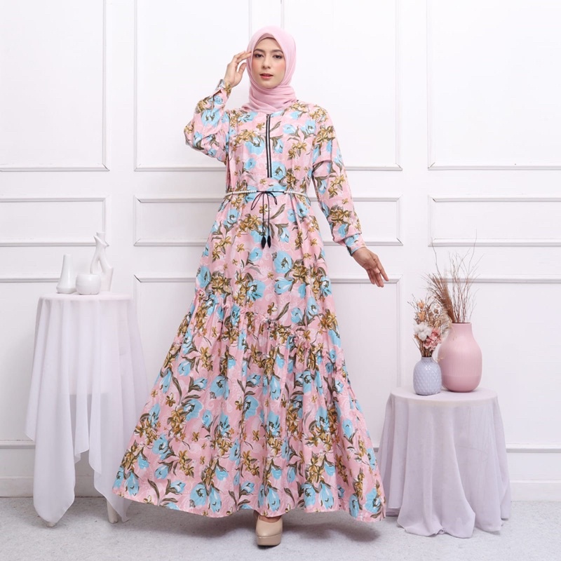 Jual GAMIS BELT TALI PINGGANG - KATUN BUNGA JUMBO BUSUI SLETING DEPAN SAKU REMPEL MAXI FLOWER ...