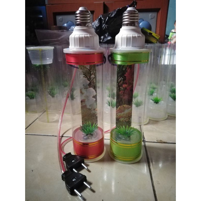 Jual Aquarium mini Tabung Led Ac Cantik/ikanhias/ikancupang/portable ...