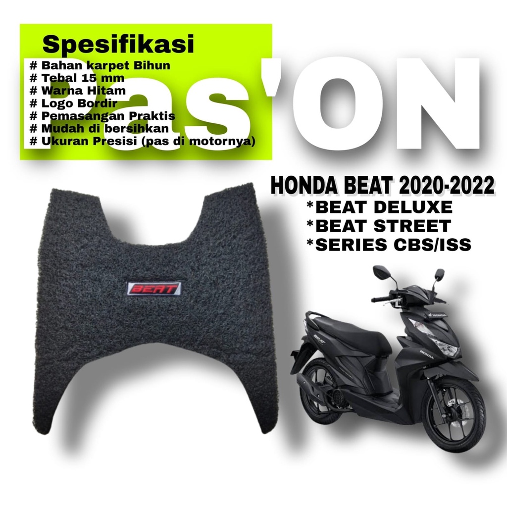 Jual karpet motor honda beat deluxe/beat street/series cbs-iss tahun 2020,2021,2022/karpet bihun ...