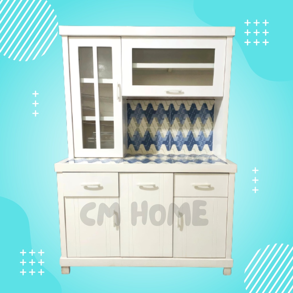 Jual Rak Piring/ Lemari Piring/Lemari Sayur/Lemari Dapur 3 pintu Kayu ...