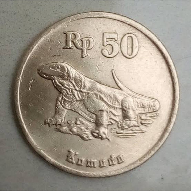 Jual UANG LOGAM KUNING 50 RUPIAH UANG KOIN 50 RUPIAH KOMODO UANG MAHAR | Shopee Indonesia