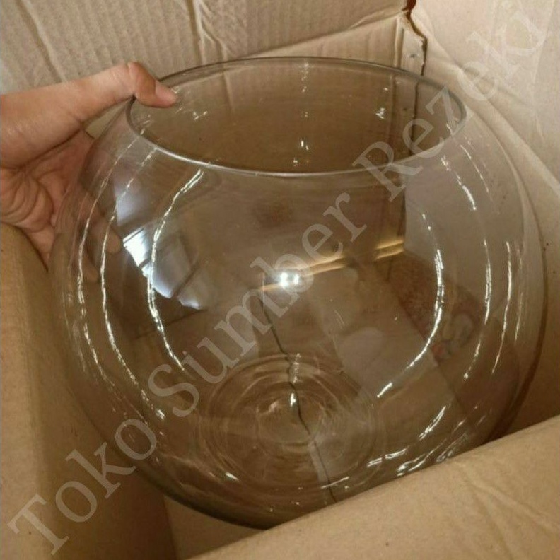 Jual Pot Kaca Aquarium Bulat Beling 25 CM Toples Bowl Fish Mangkok Ikan ...