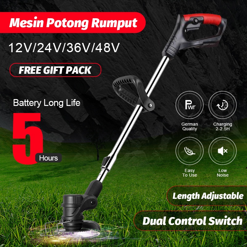 Jual Mesin Pemotong Rumput 48 Volt Pemangkas Rumput Portable Cutter Kit ...