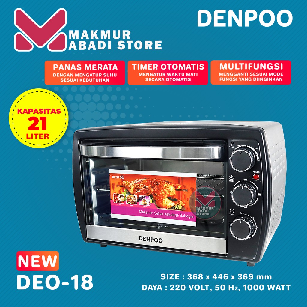Jual Oven Toaster Denpoo 4 In 1 DEO 18T 20 Liter | Shopee Indonesia