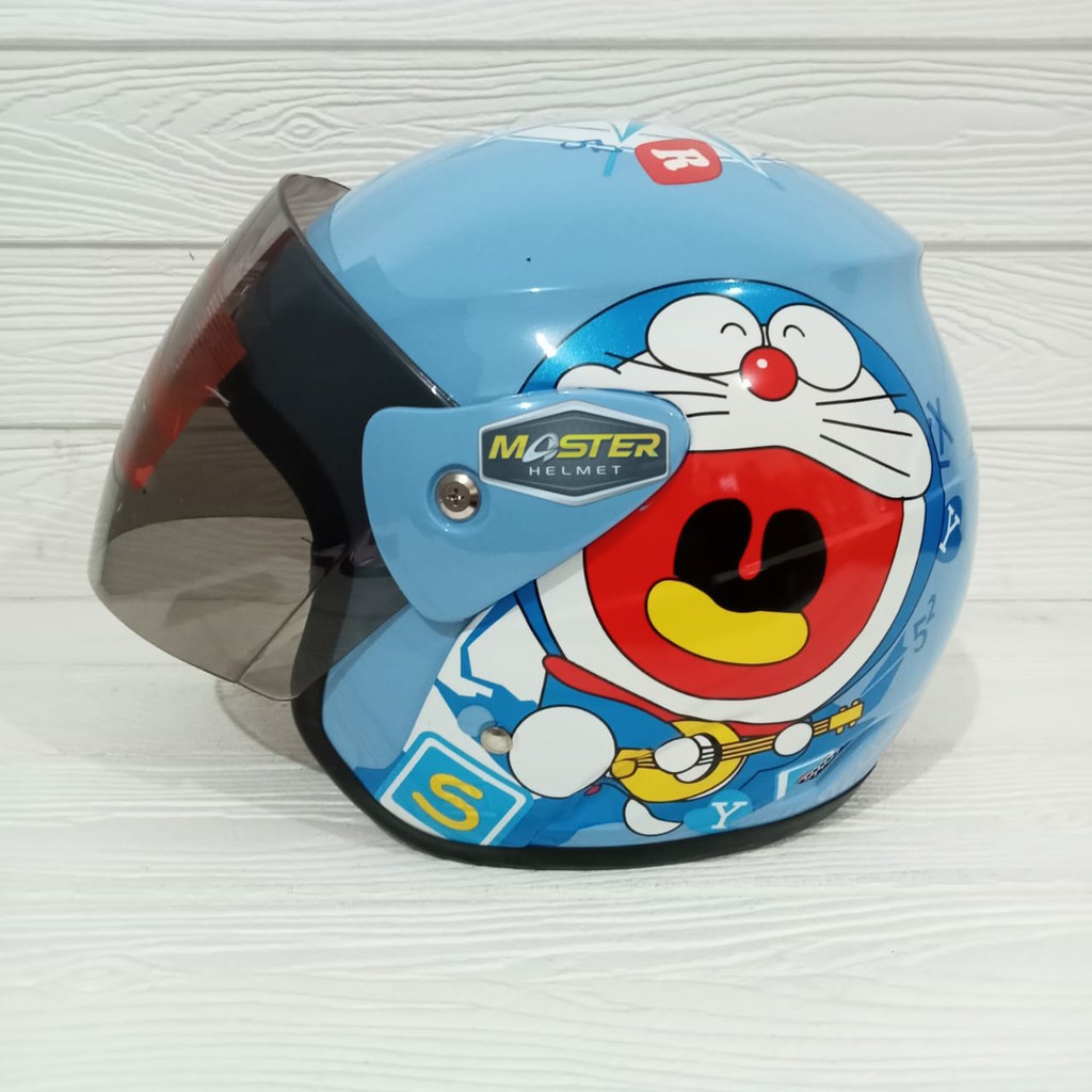 Jual HELM EVOLUTION DORAEMON BLUE HALF FACE MODEL GM EVO HELM MURAH ...