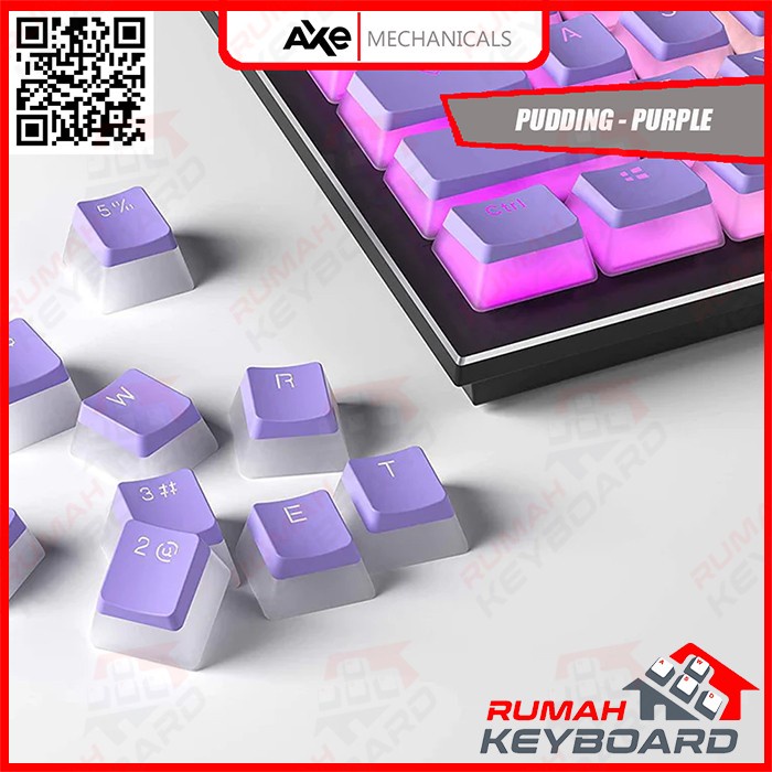 Jual KEYCAP - KEYCAPS - OEM - PUDDING PURPLE - PBT - RGB - SEE THROUGH ...