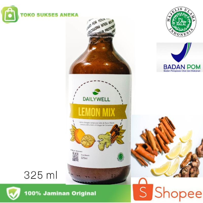 Jual Dailywell Lemon Mix Campuran sari lemon jahe dan kayu manis untuk ...