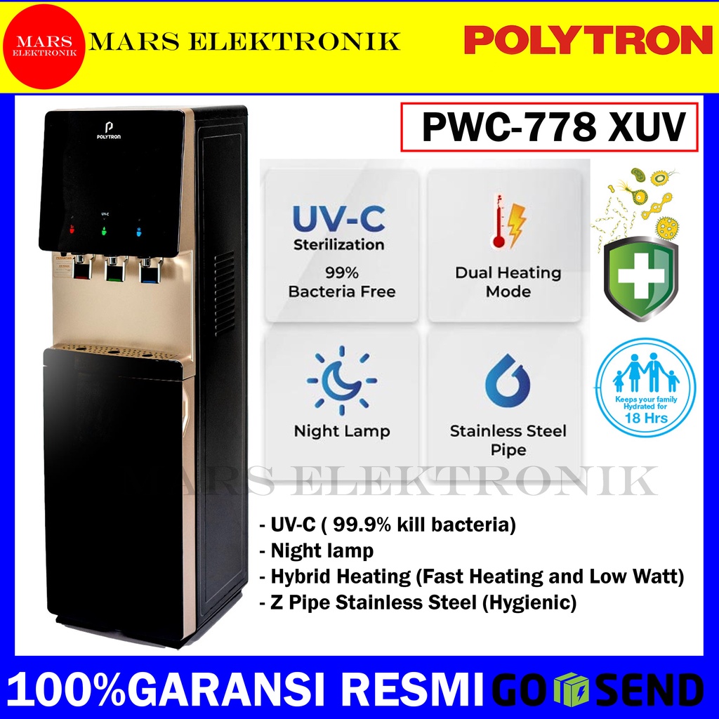 Jual DISPENSER POLYTRON PWC-778 XUV -DISPENSER GALON BAWAH POLYTRON ...