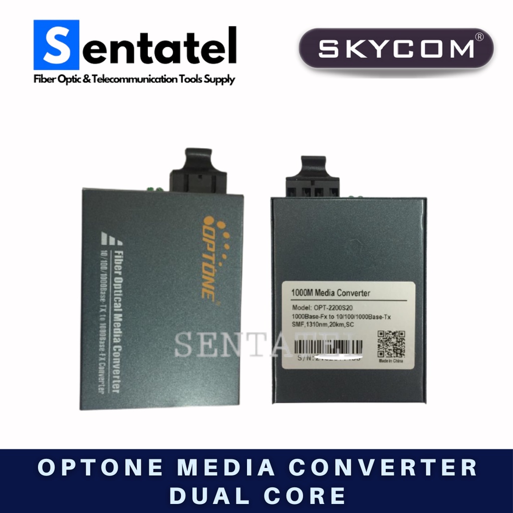 Jual OPTONE MEDIA CONVERTER 10/100/1000 DUAL CORE GIGA Indonesia|Shopee ...